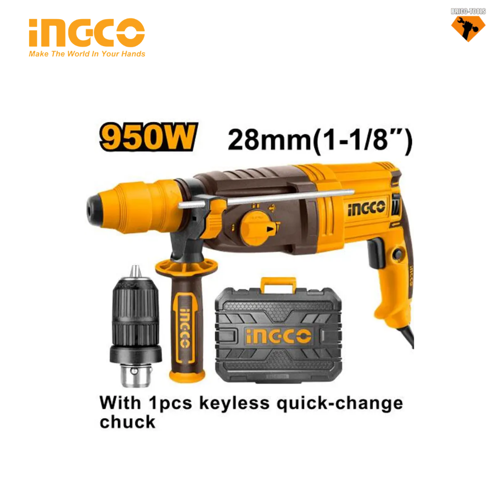 MARTEAU 950W DOUBLE MANDRAIN INGCO RGH9528-2 – Brico-tools