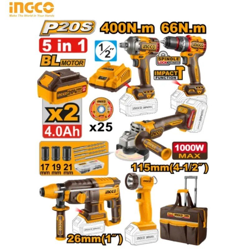 KIT 5 PIÈCES INGCO CKLI2059 – Brico-tools